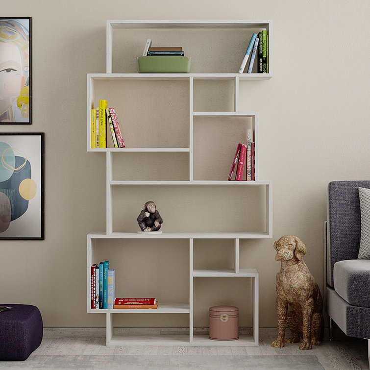 17 Stories Nateasha 168.5cm H x 96cm W Geometric Bookcase Bookcase | Wayfair.co.uk